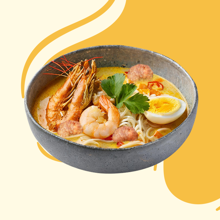 Chicken Meatball Laksa with Rice Vermicelli and Coconut Milk – KLFC