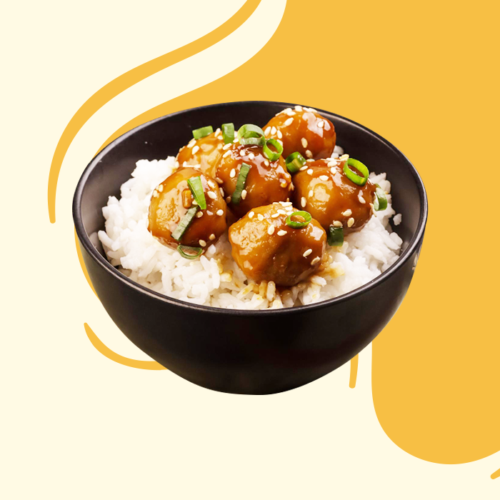 Honey Glazed Chicken Meatballs with Sticky Rice – KLFC
